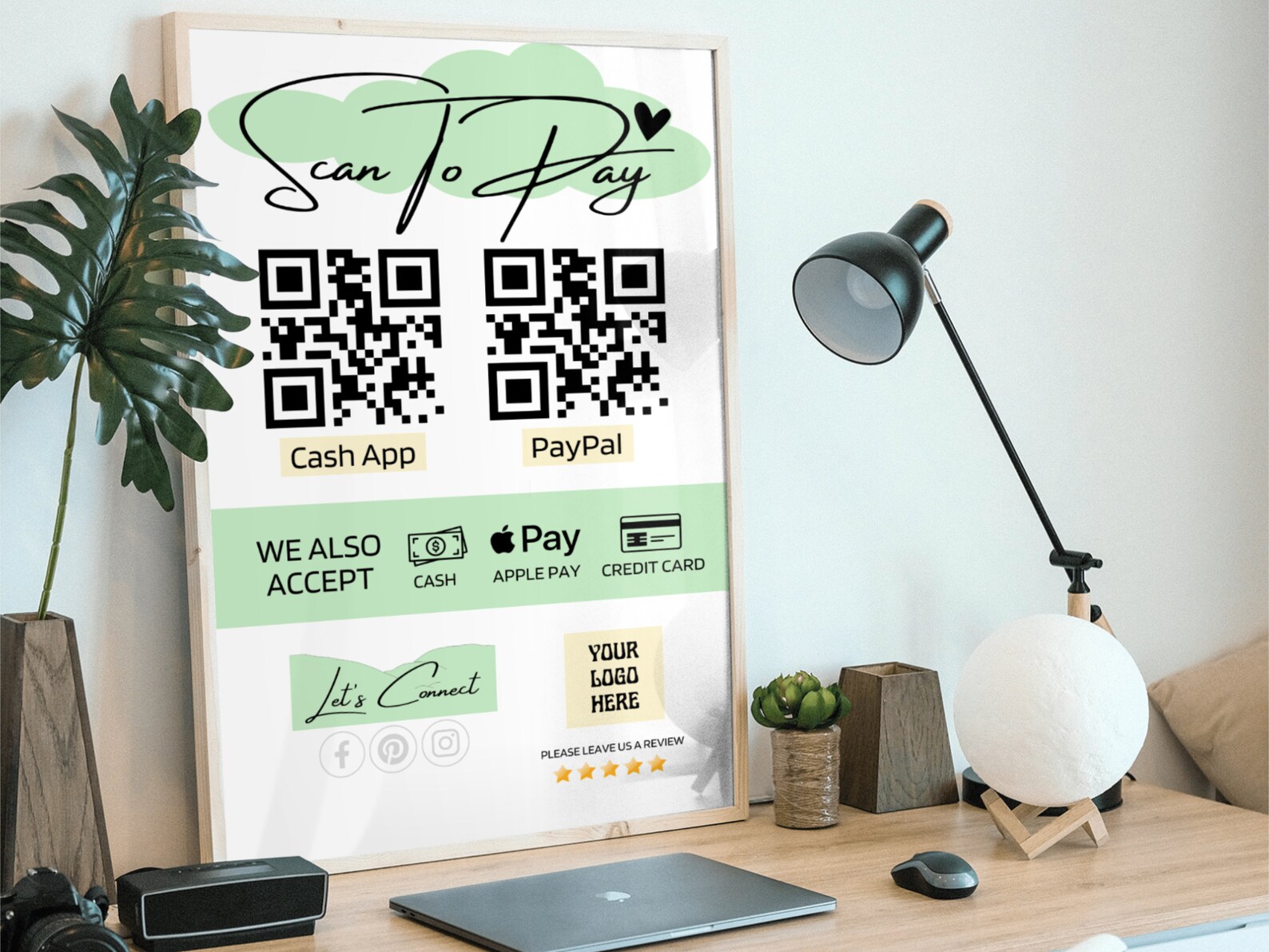 Printable Scan to Pay Template Editable Scan to Pay Sign - Etsy