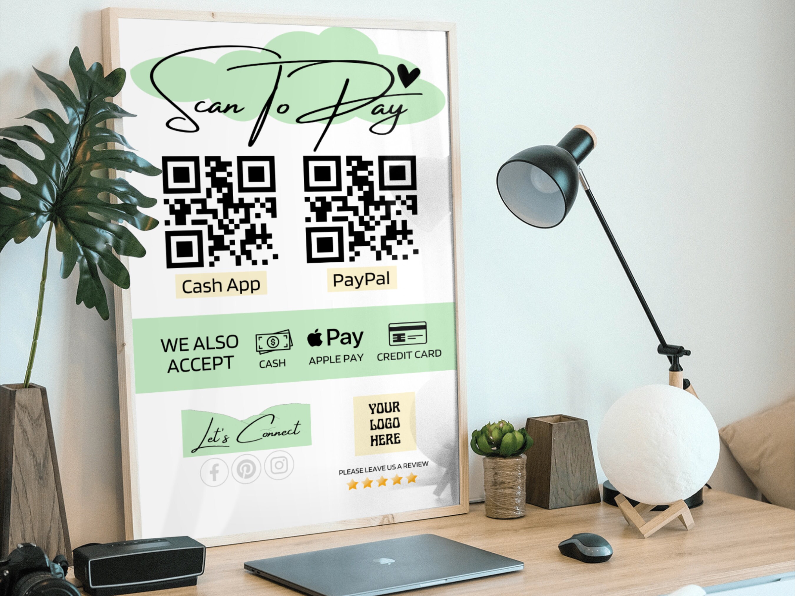 Printable Scan to Pay Template Editable Scan to Pay Sign - Etsy
