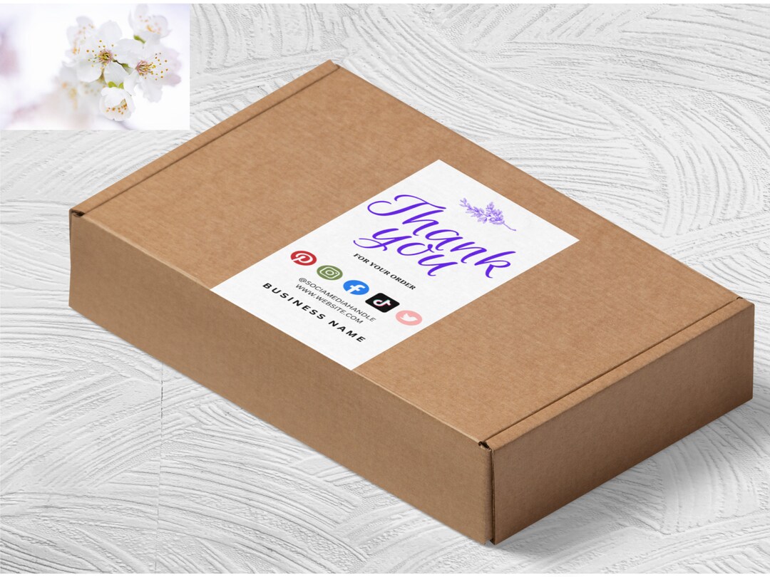 Purple Box Label Template Shipping Label Custom Branded - Etsy