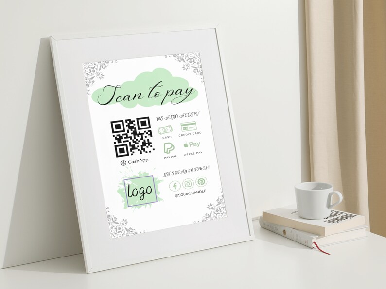 Editable QR Code Sign Printable Payment Sign Scan to Pay - Etsy Israel