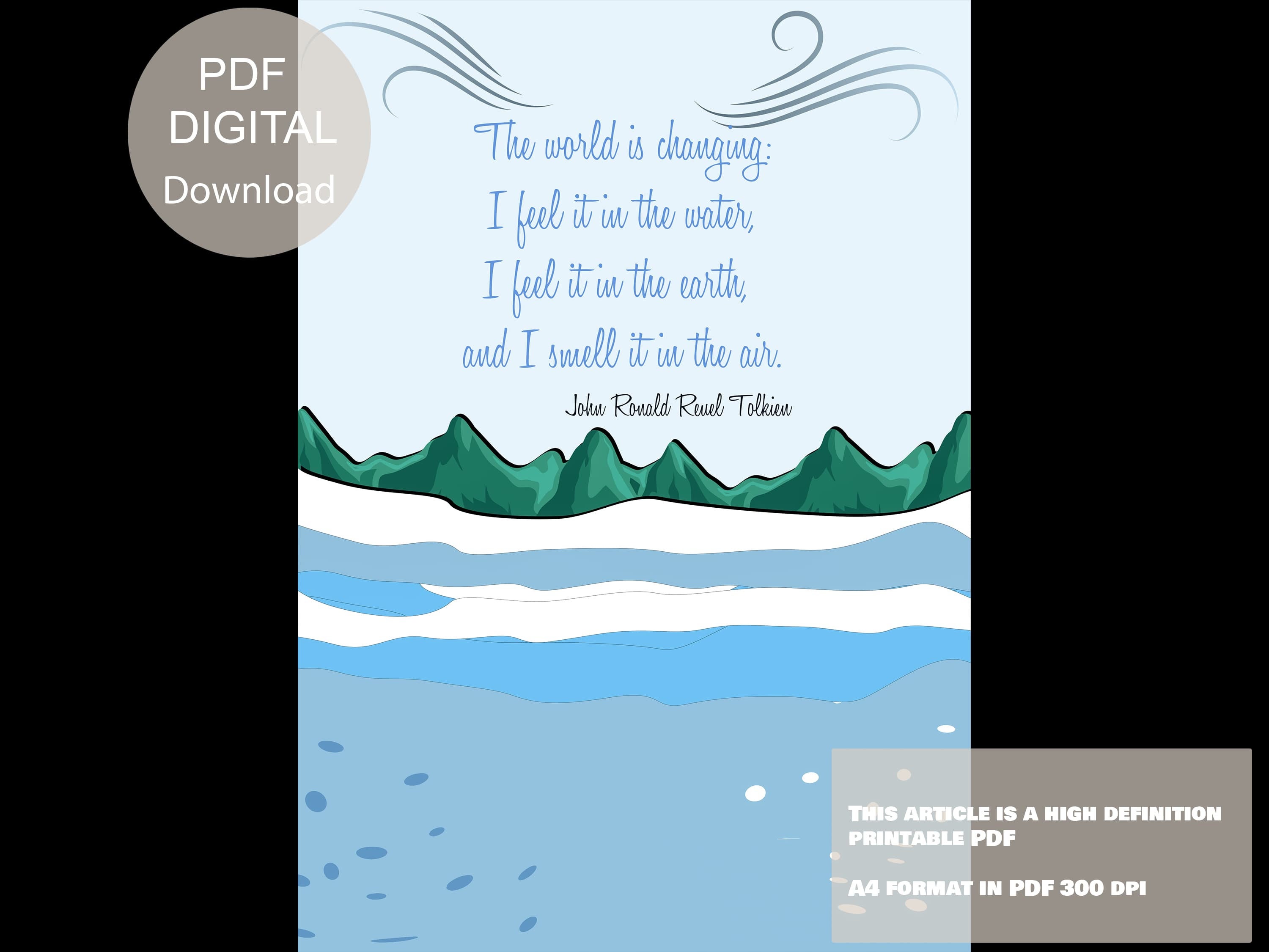 Downloadable Quote Poster, Wall Posters, Wall Art A4 Print Instant ...