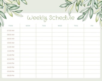 Modern Weekly Schedule Printable - Etsy