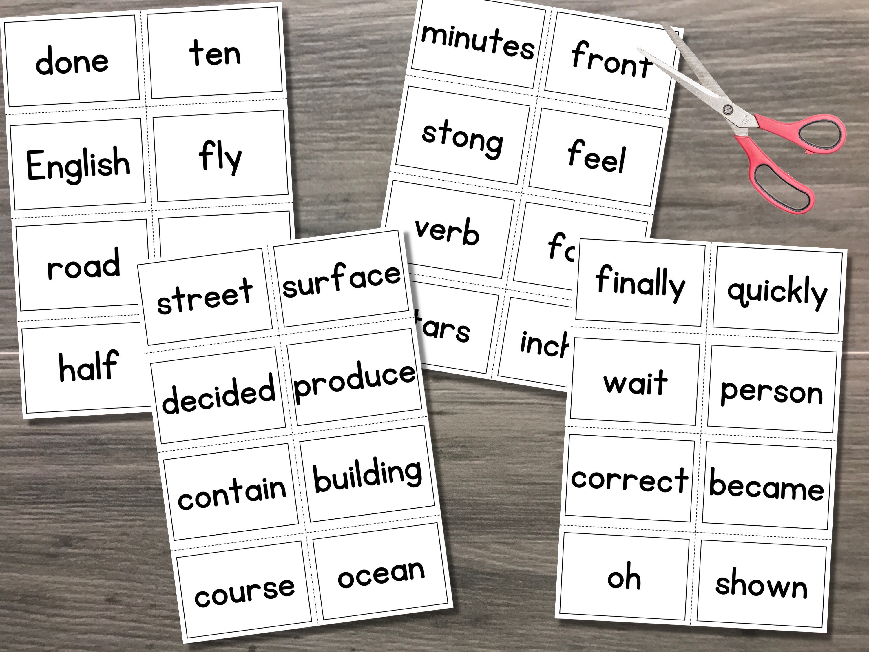 Fry's First 500 Sight Word Flashcard Bundle Printable Flash Card High ...