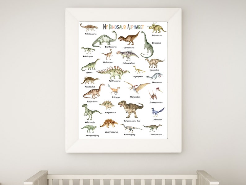 Dinosaur Alphabet Poster Dinosaur Print Dinosaur Nursery - Etsy