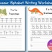 Dinosaur Alphabet Letter Tracing & Writing Worksheets | Alphabet ...