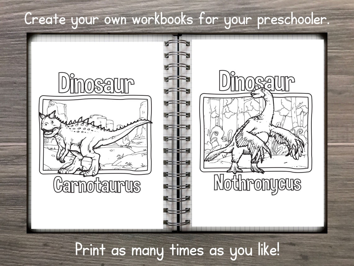 26 A-Z Dinosaur Coloring Pages for Kids Dinosaur Printable Worksheets ...