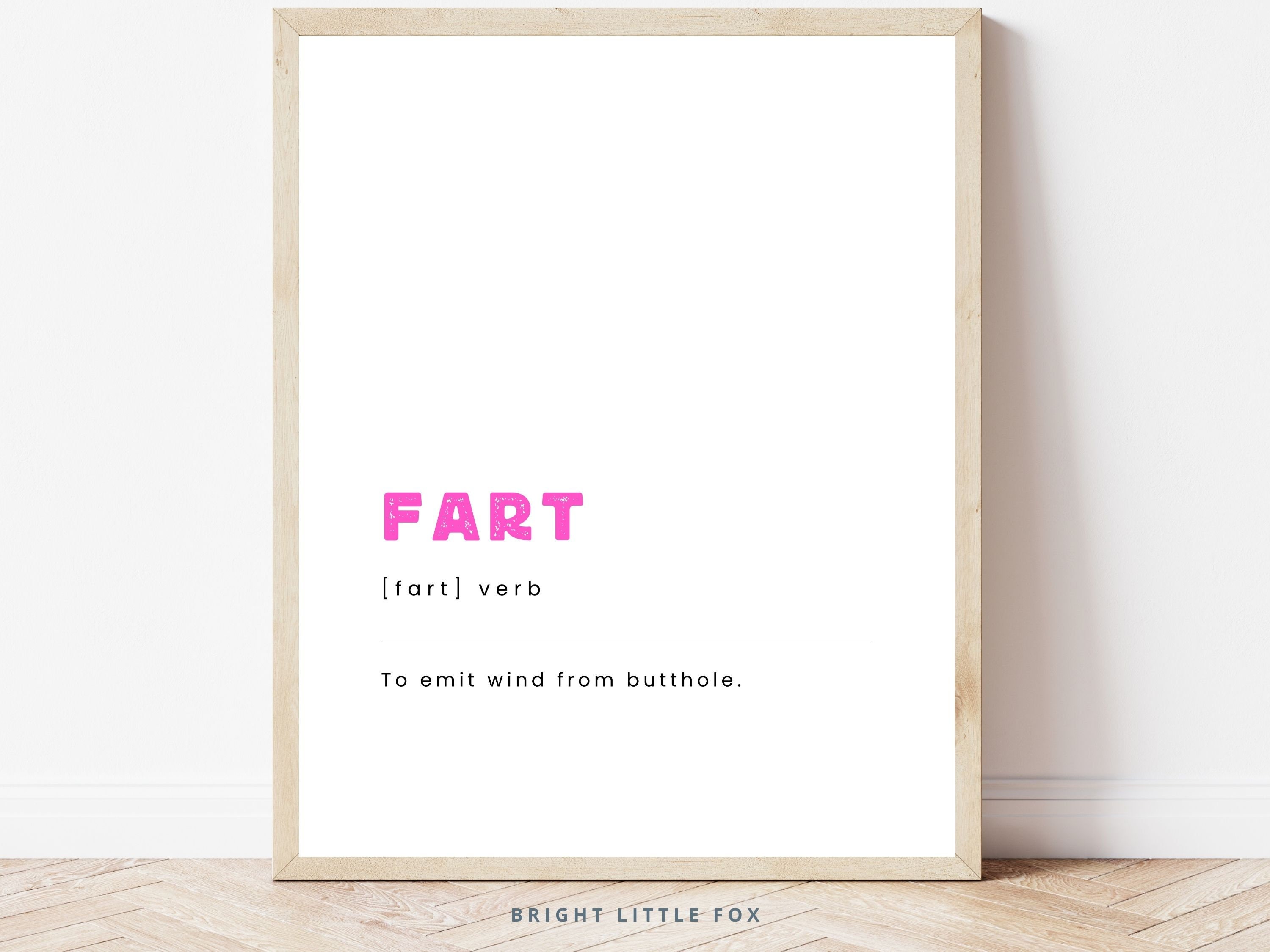 Fart Definition Print, Printable Bathroom Wall Art, Funny Toilet Poster ...