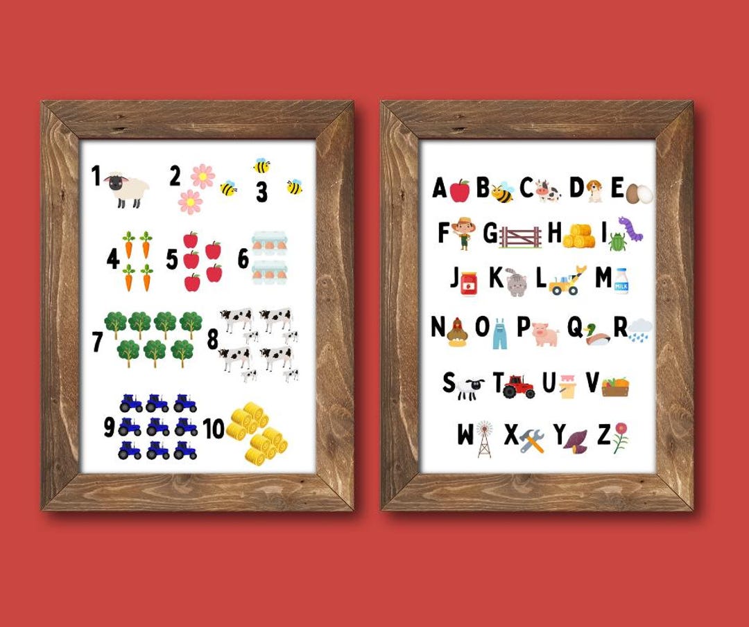 Farm ABC & 123 Printable Bundle | Alphabet Number Posters | Educational ...