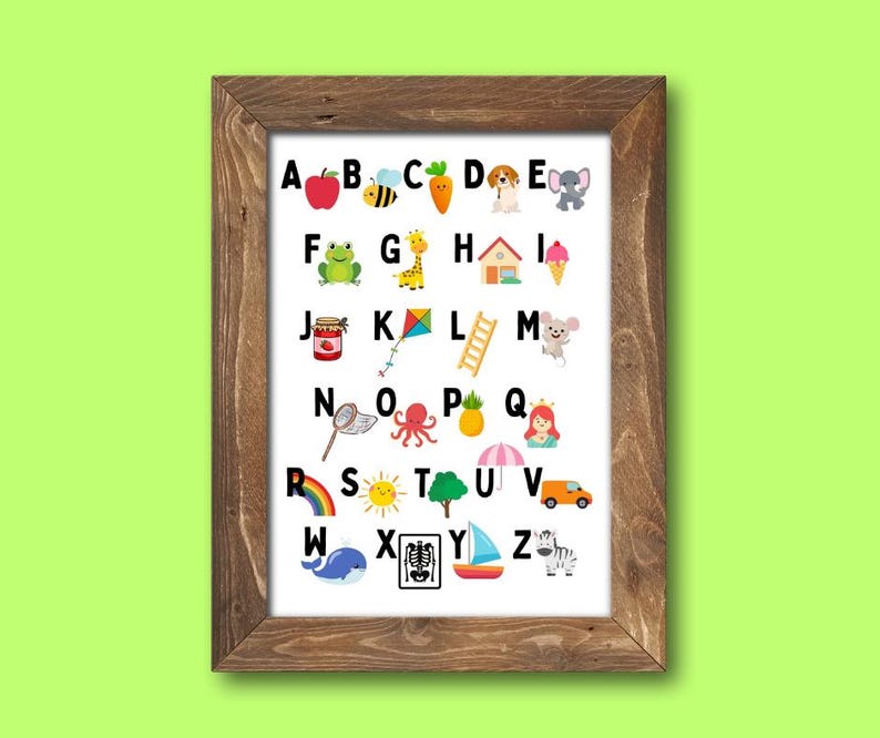 Printable ABC Learning Chart for Kids | Instant Download Alphabet ...