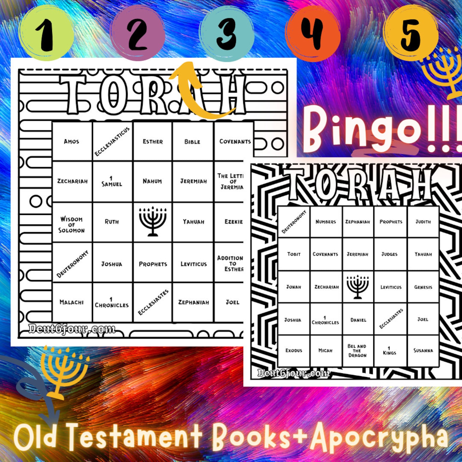 Bible Bingo Printable Sunday School Activity Homeschool Games Bible ...