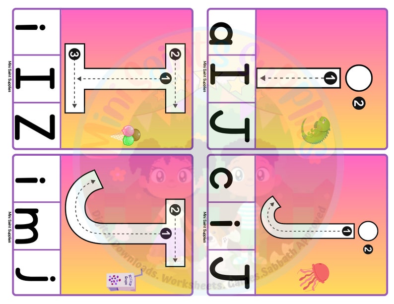 ABC Clip Card Printable Instant Download Alphabet Tracing Laminated ...
