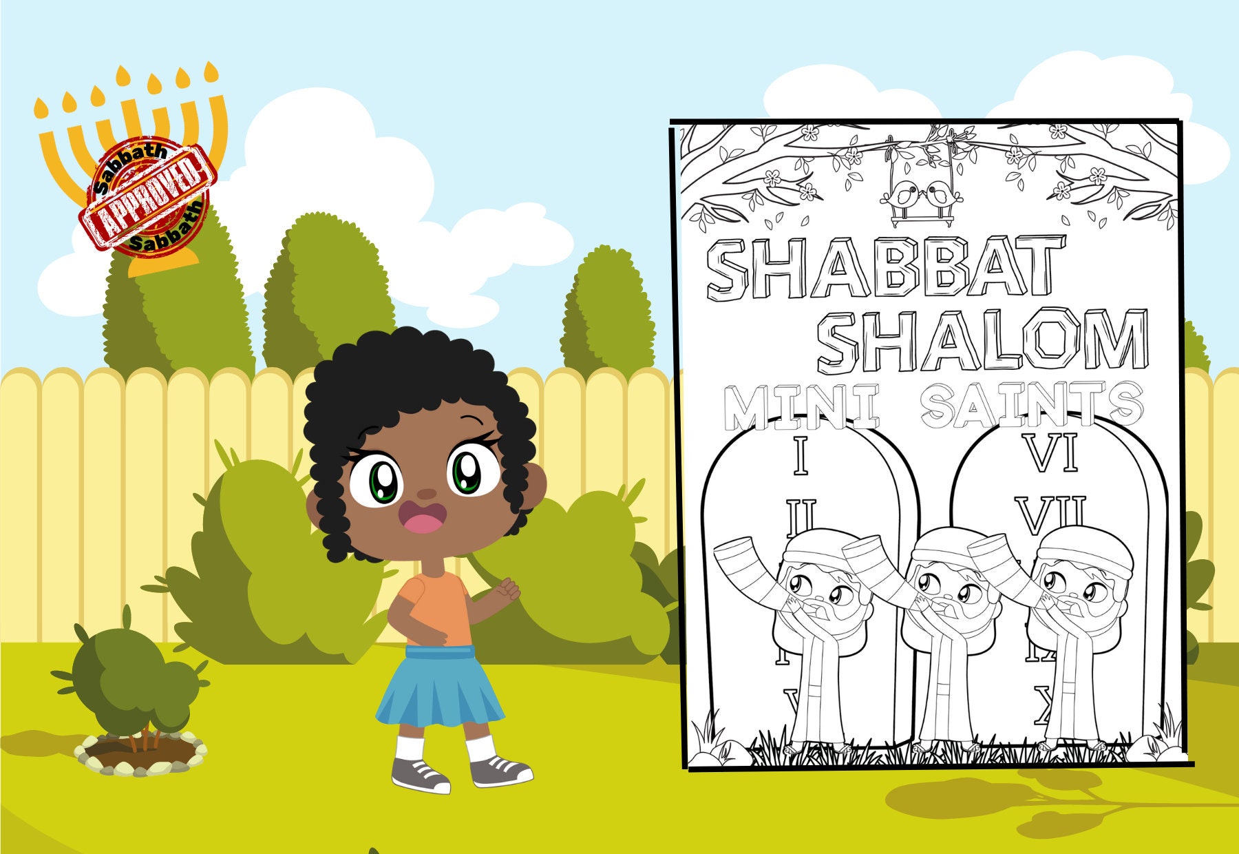 Sabbath Coloring Page Melanated Girl Coloring Page Printable Bible ...