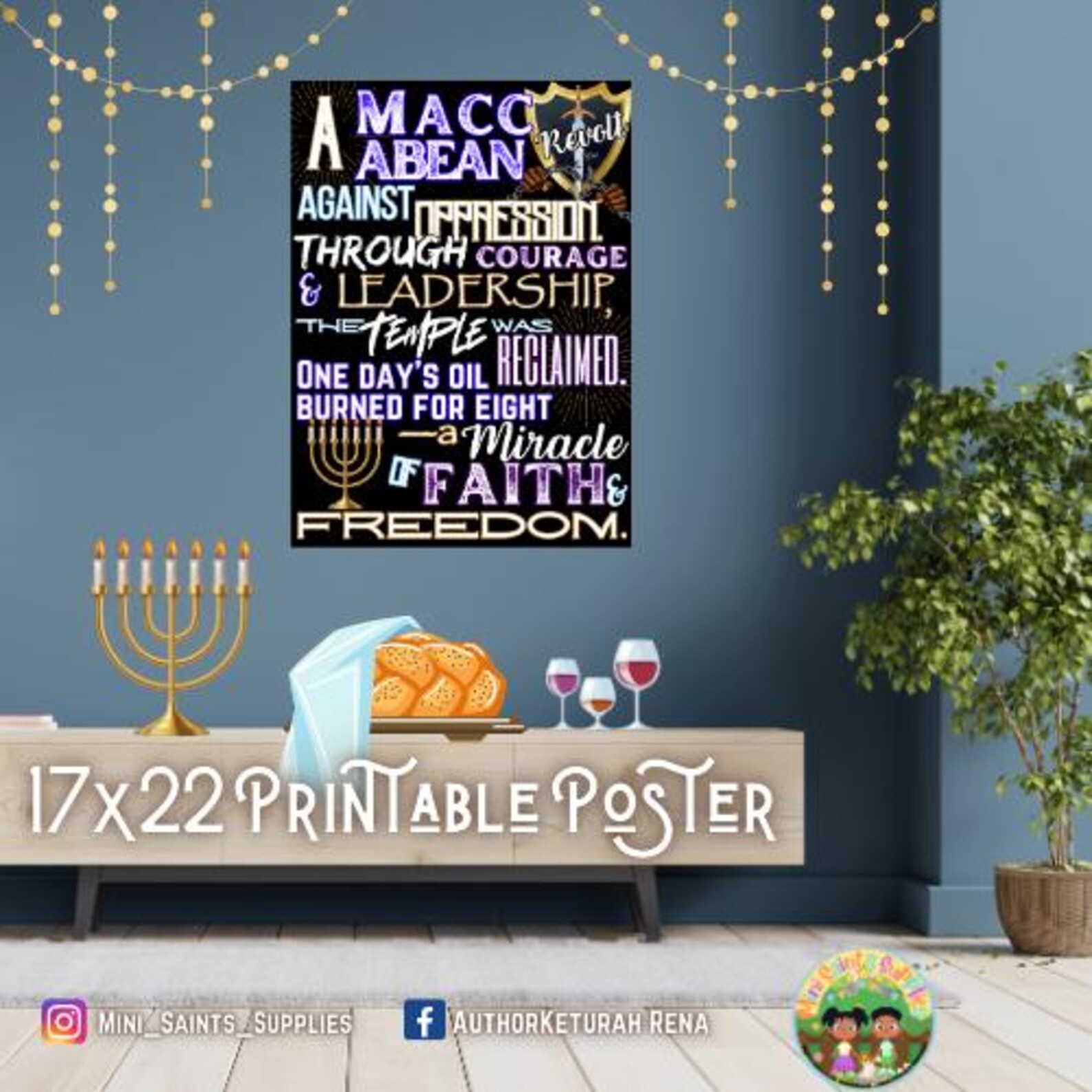 Feast of Dedication Hanukkah Poster Printable Holy Feast Days Biblical ...