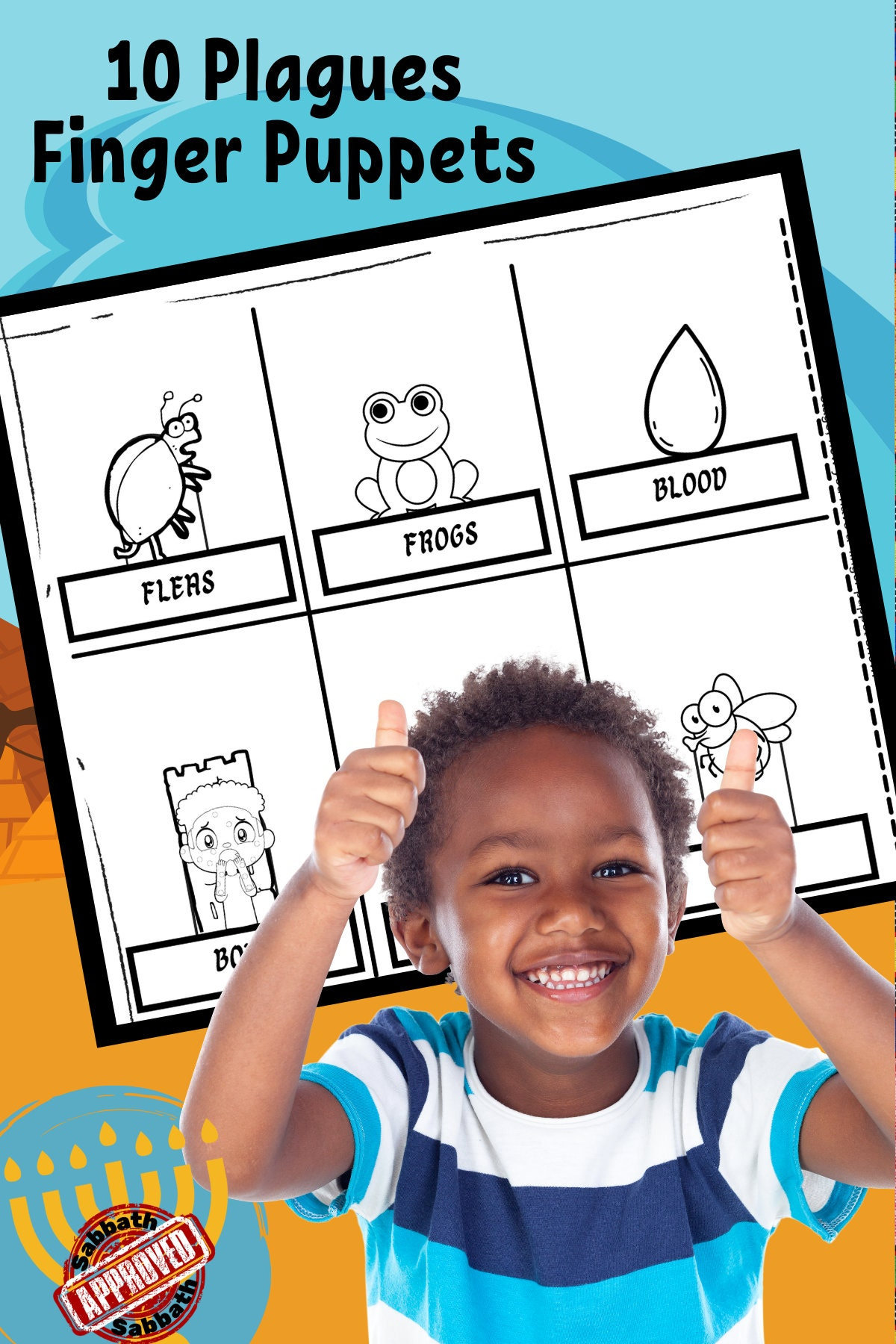 Passover 10 Plague Finger Puppet Printable Homeschool Bible Worksheet ...