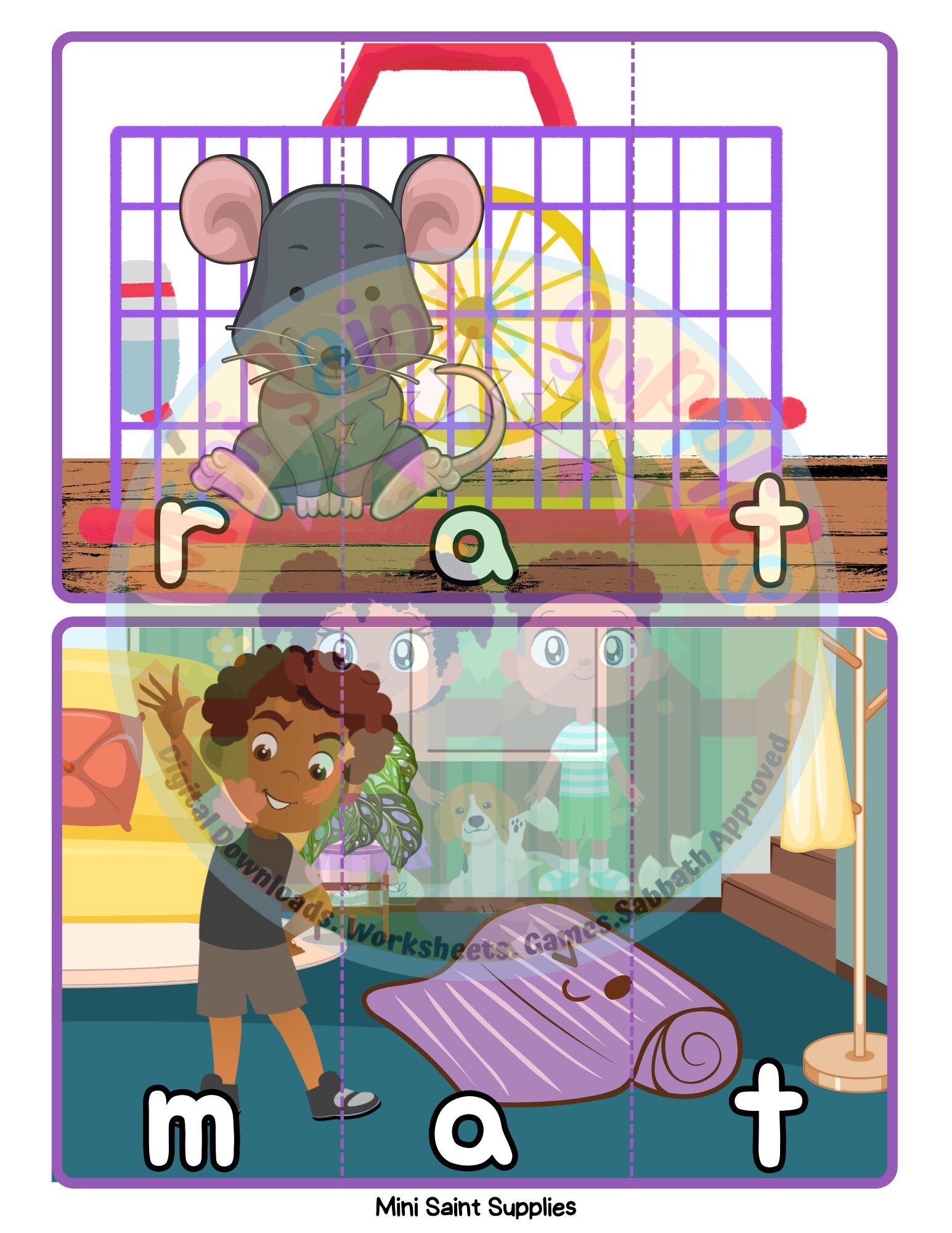 At Family CVC Words Printable Worksheet Instant Download CVC Learning ...