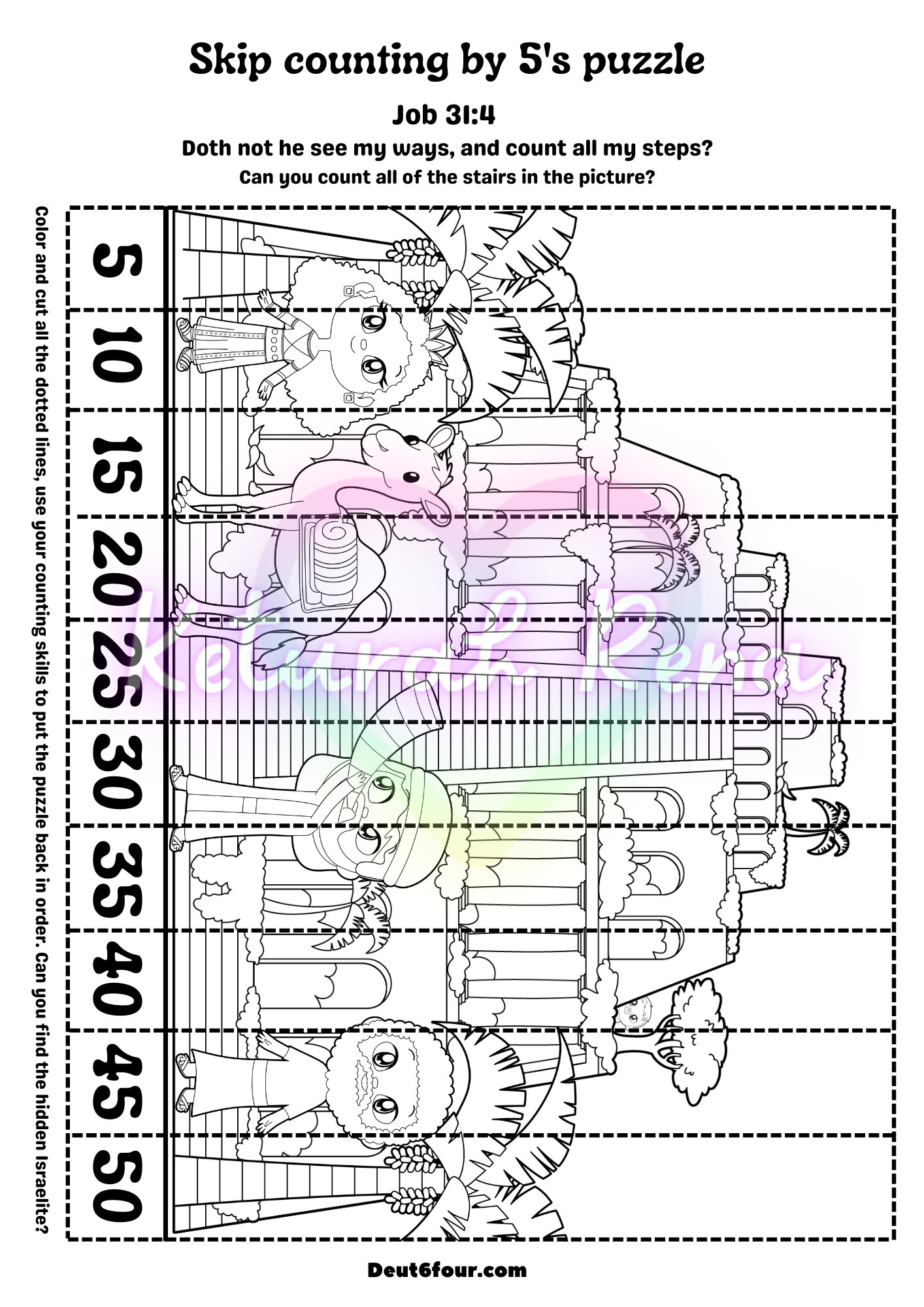Bible Skip Counting, Hidden Puzzle, Fun Coloring Puzzle Printable ...