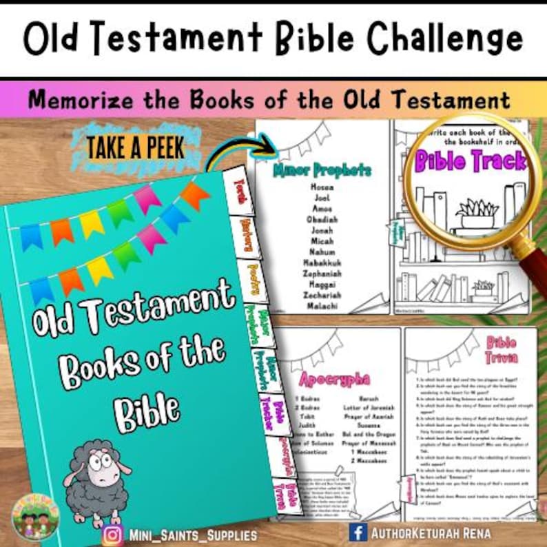 Books of the Bible: Old Testament Mini Book Kid Bible Tracker Bible ...