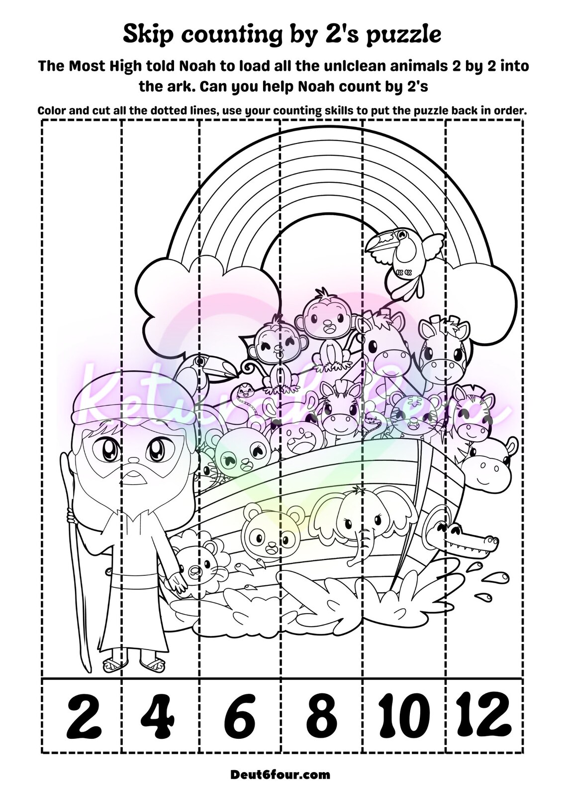 Bible Skip Counting Hidden Puzzle Fun Coloring Puzzle - Etsy