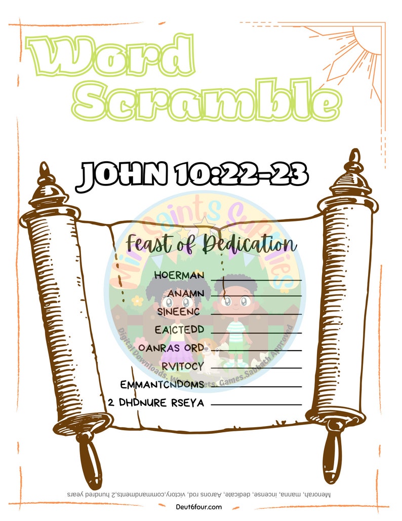 FOD Feast of Dedication Hanukah Feast Days Advanced Learners Version ...