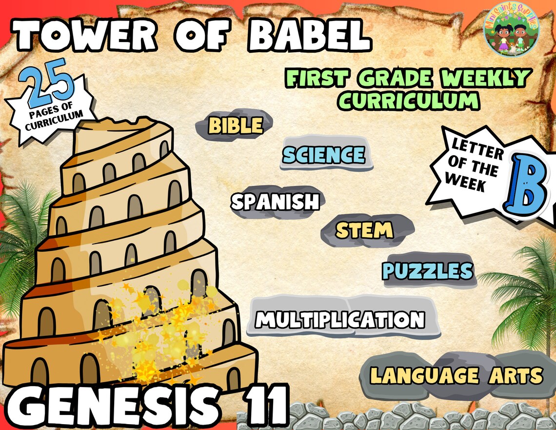 Tower of Babel Sunday School First Grade Curriculum Letter of the Week ...