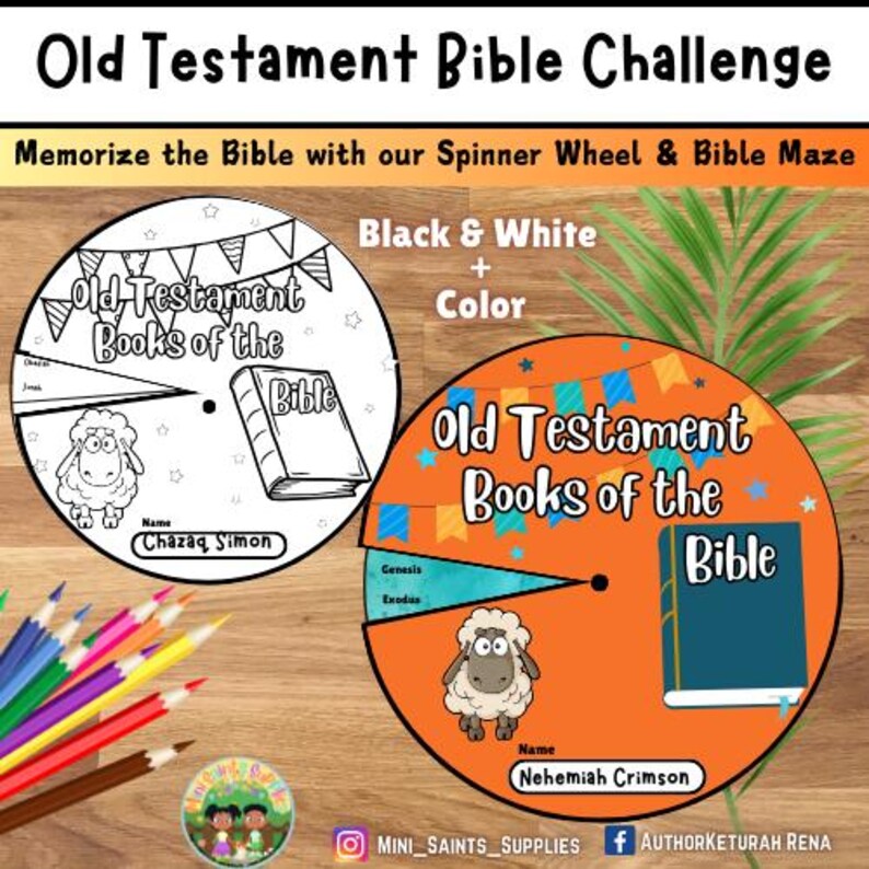 Books of the Bible: Old Testament Bible Spinner Bible Maze Sunday ...