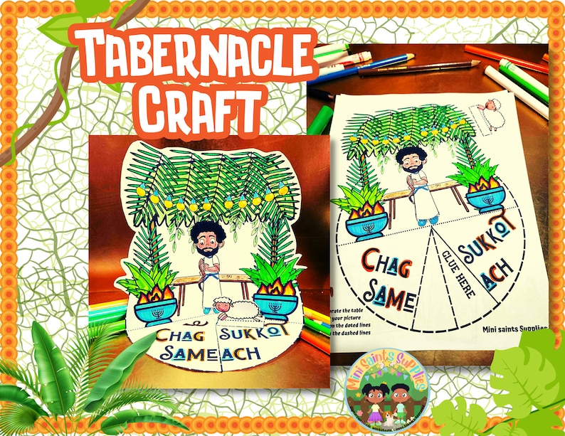 Feast of Tabernacle Coloring Activity Page Pop up Art, 3D Digital ...