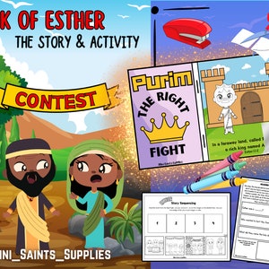 Queen Esther Kids Bible Craft Activity Book Purim Activity Sunday ...