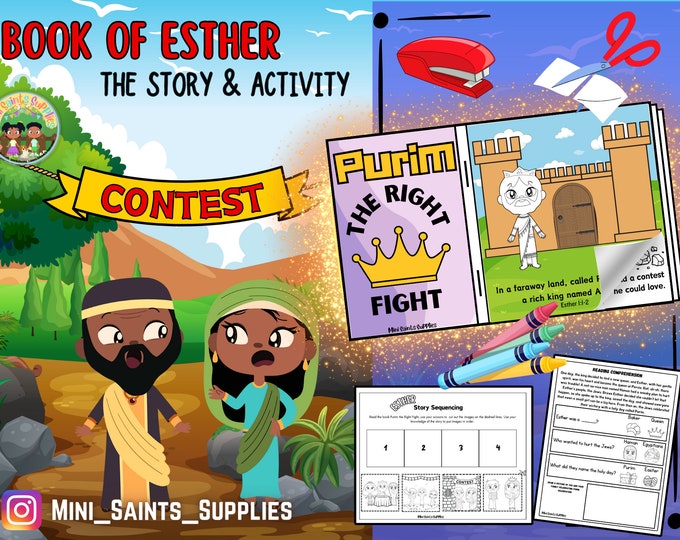 Queen Esther Kids Bible Craft Activity Book Purim Activity Sunday ...