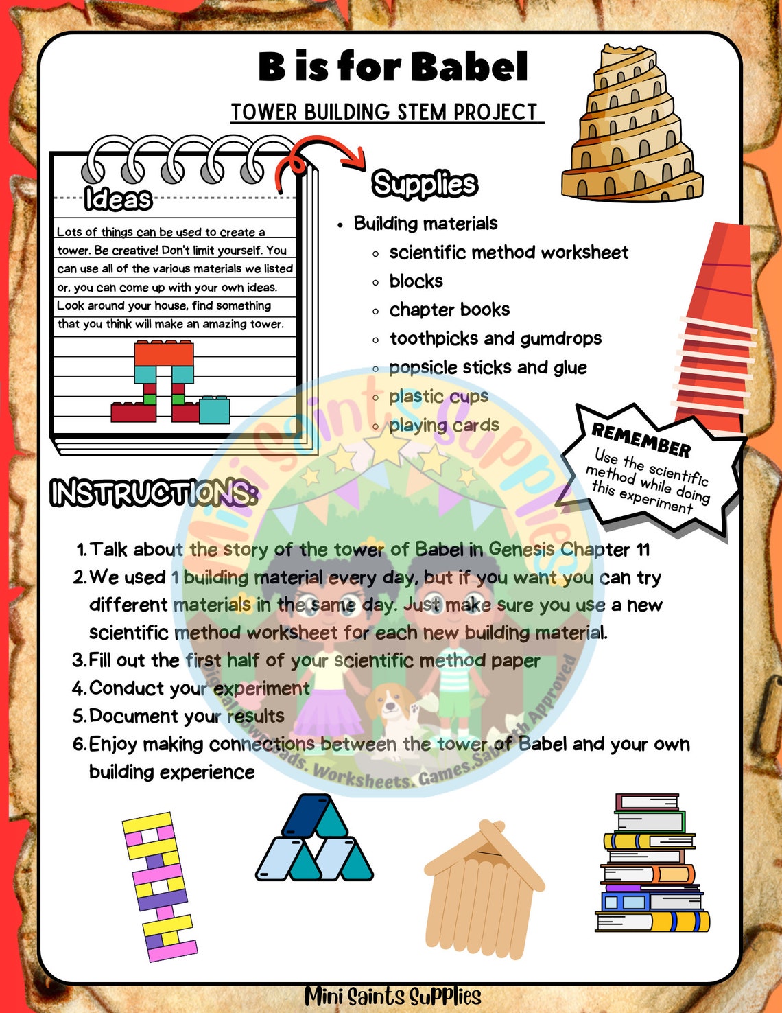 Tower of Babel Sunday School First Grade Curriculum Letter of the Week ...