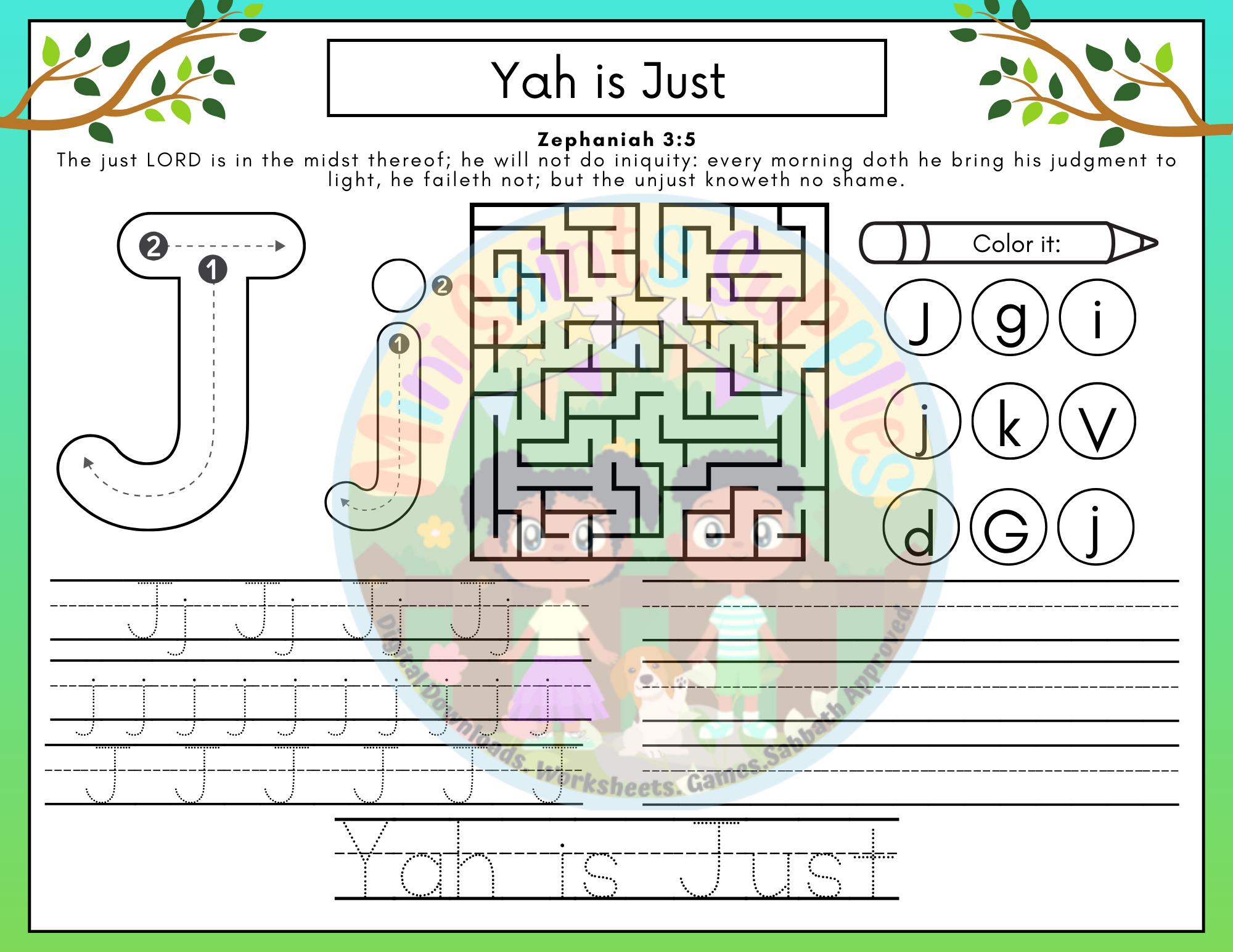 Bible ABC Christian Handwriting Practice Printable Activity Instant ...