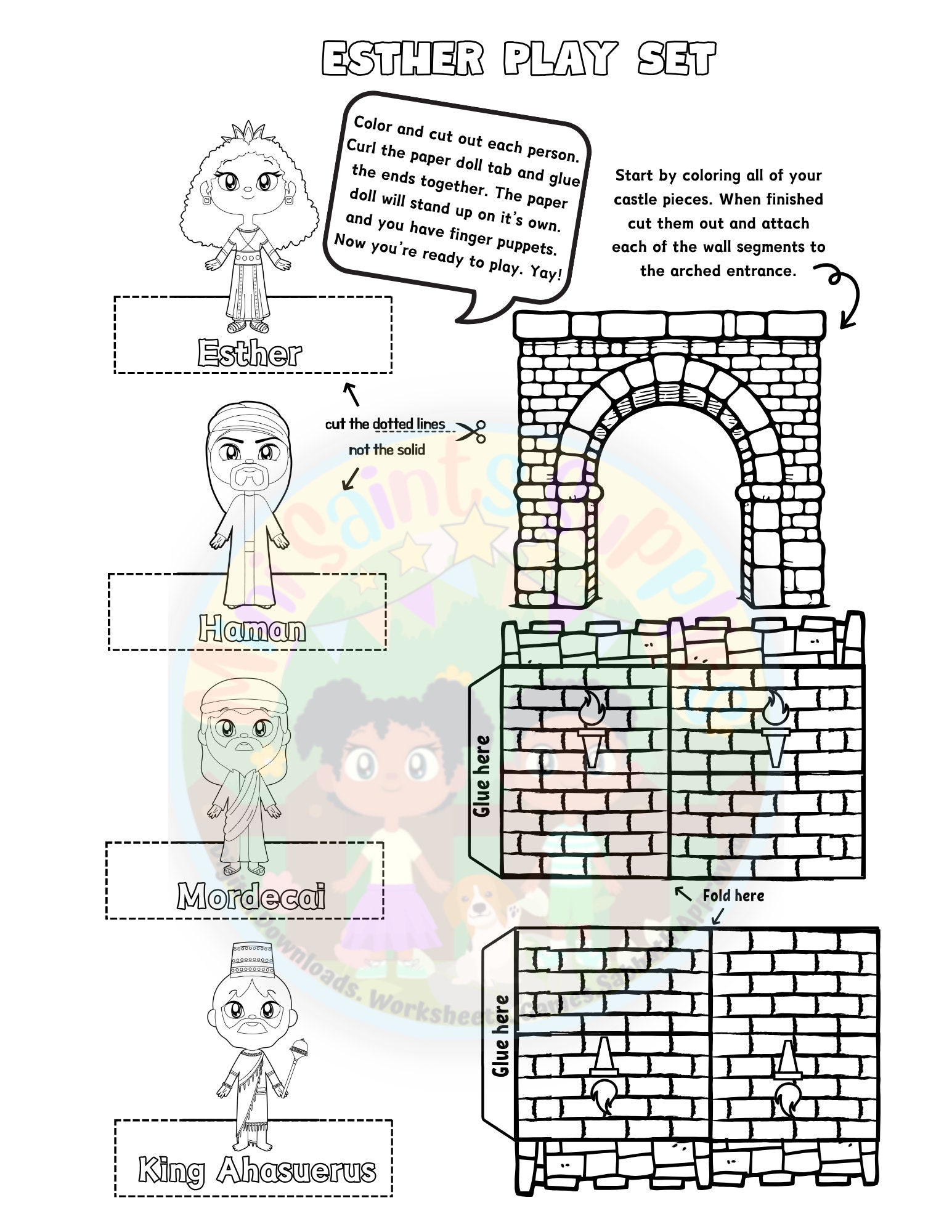 Book of Esther Bible Activity Book Purim Activity Sunday School ...