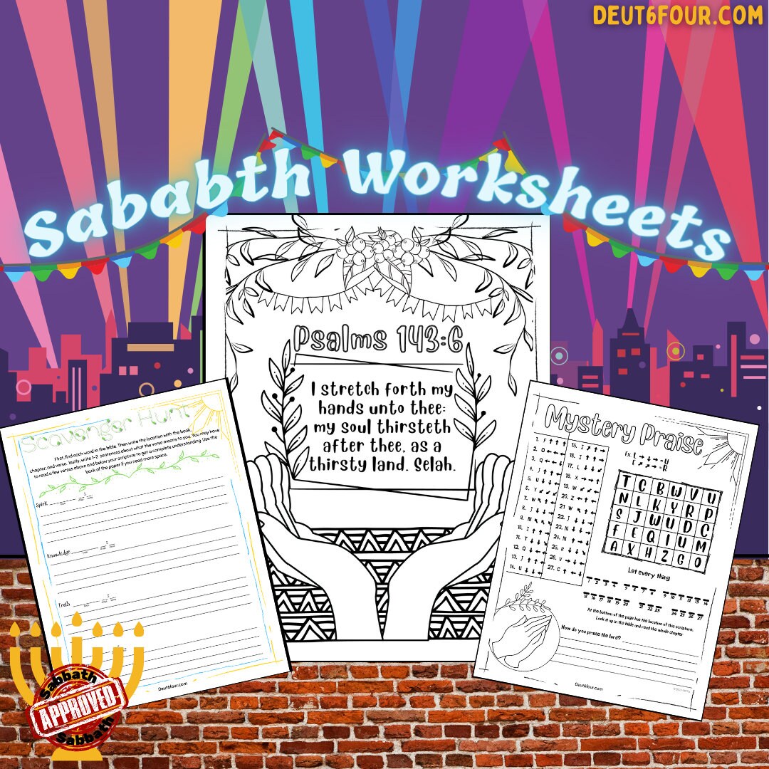 Praise Sabbath Fun Bible Worksheet, Feast Days, Lesson Plans, Printable ...