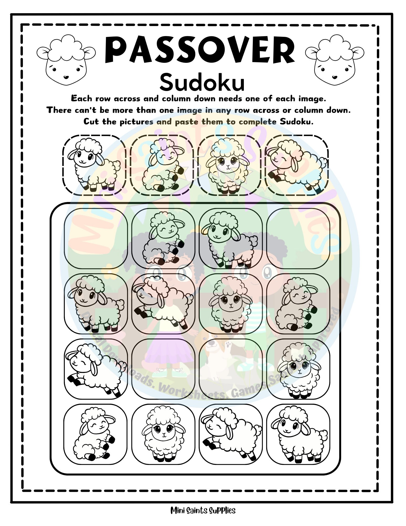 Passover Cracfts Pesach Activity Book Unleavened Bread Kid Activity ...