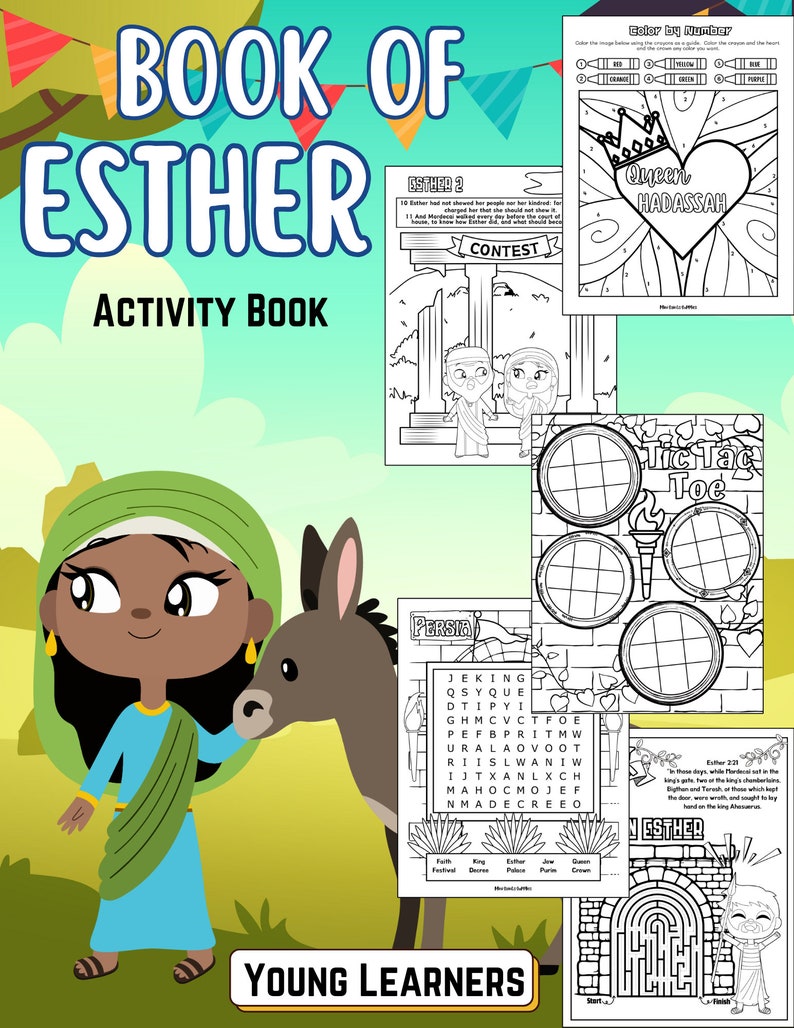 Book of Esther Bible Activity Book Purim Activity Sunday School ...