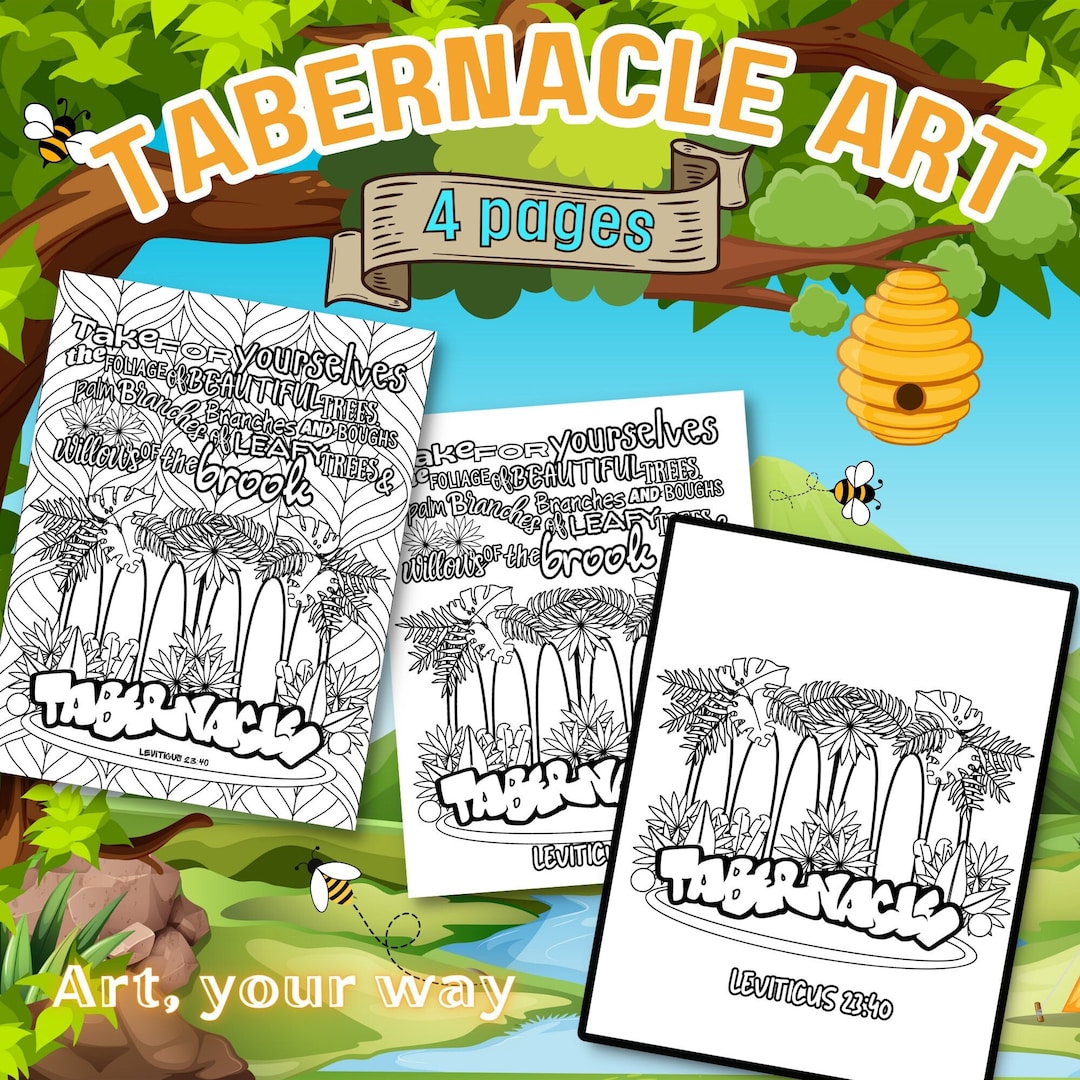 Tabernacle Sukkot Fall Feast Worksheet Coloring Page Printable Bible ...