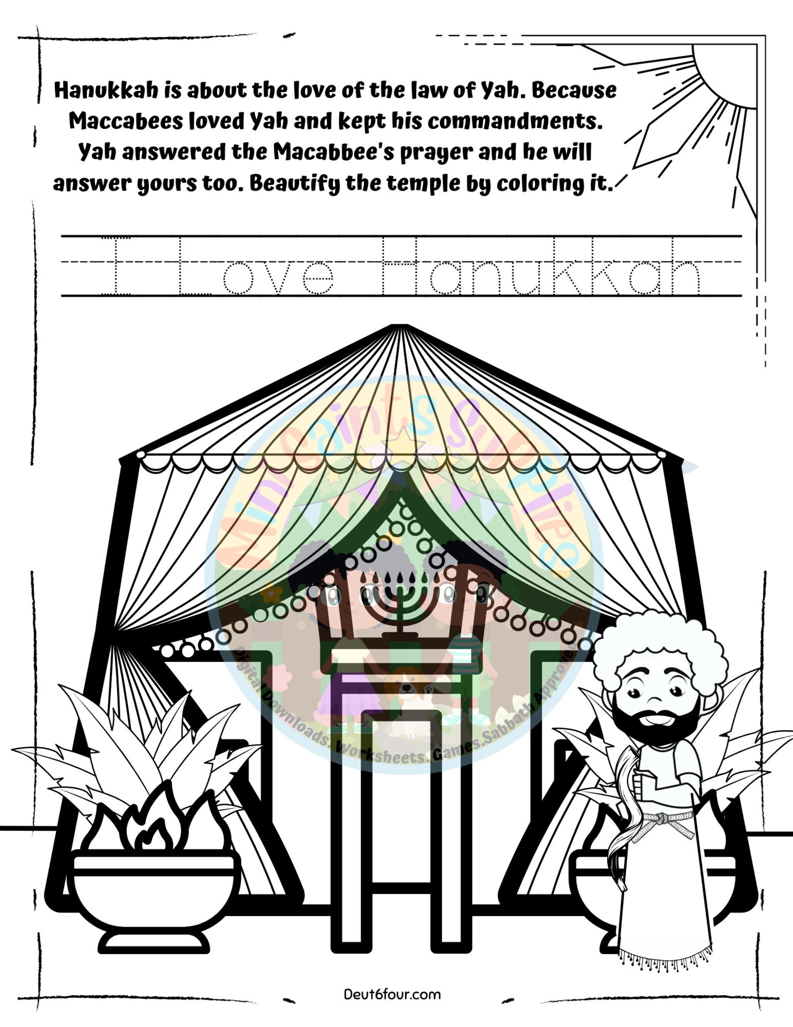 Feast of Dedication Activity Pack for Kids | Hanukkah Worksheets, Bible ...