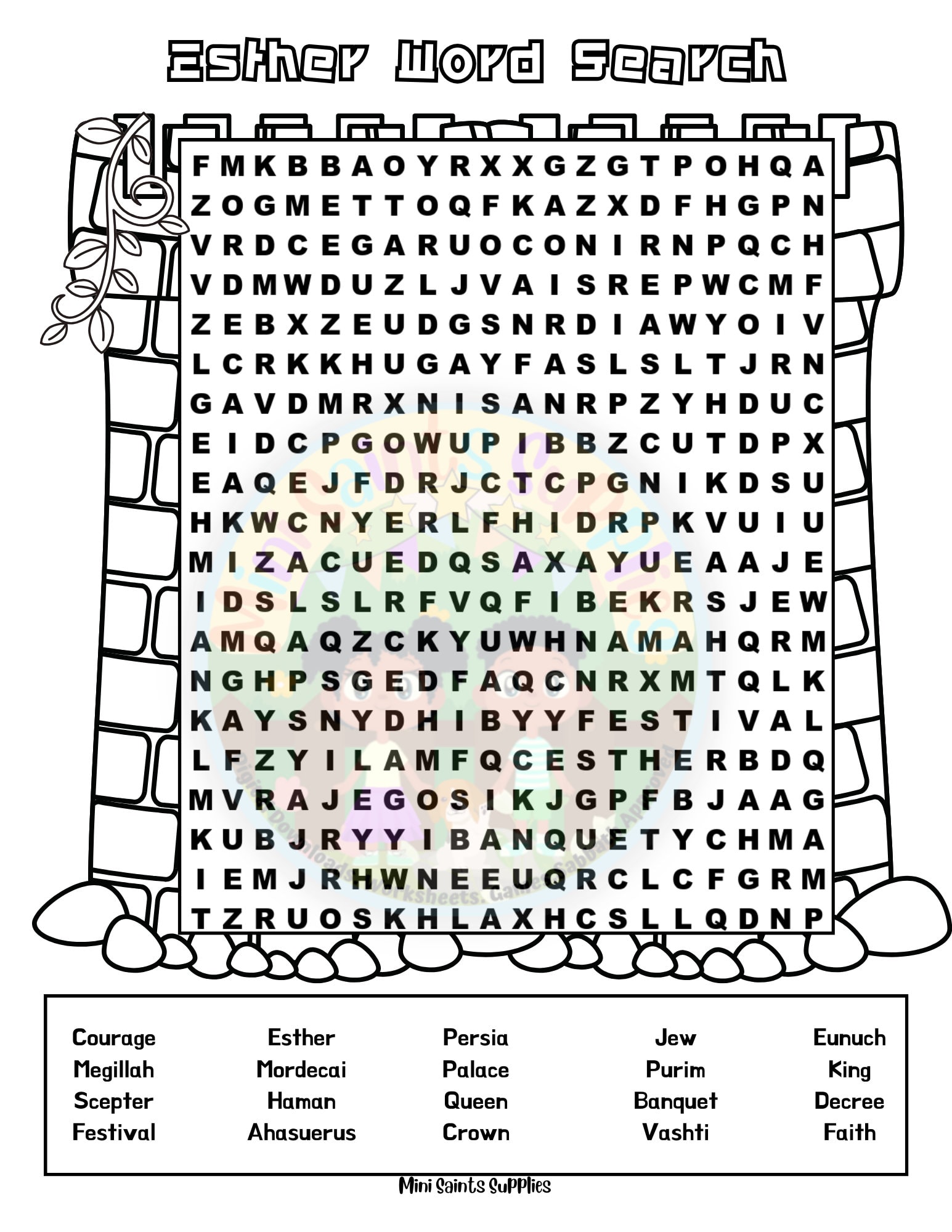 Queen Esther Bible Activity Book Book of Esther Purim Christian ...