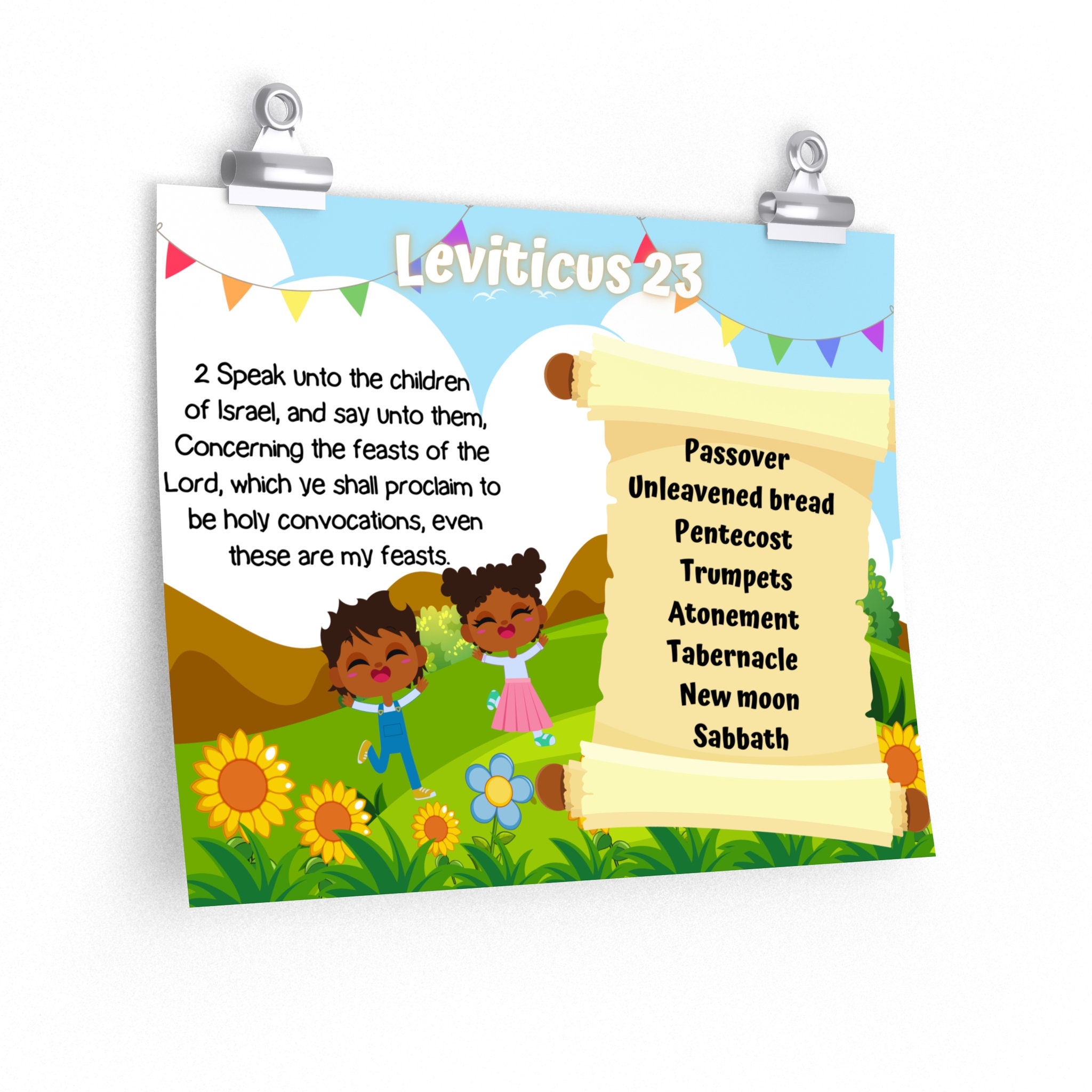 Qodesh Biblical Feast Days Poster With Children - Etsy