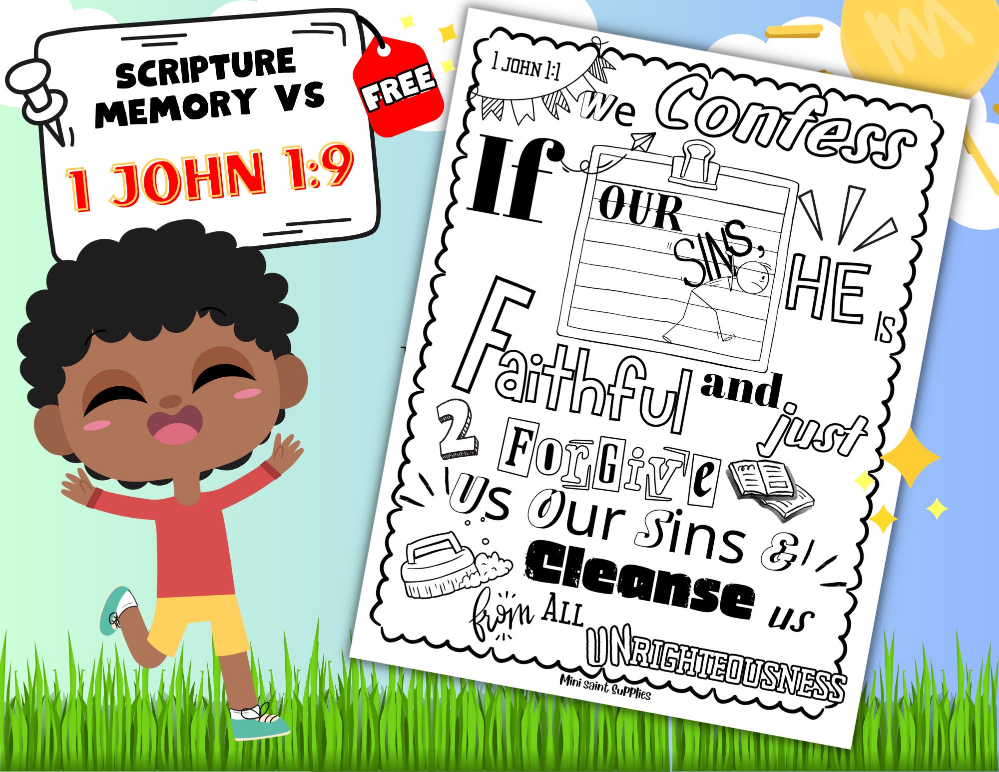 Inspirational Scripture Christian John 1:9 Coloring Bible Coloring Page ...