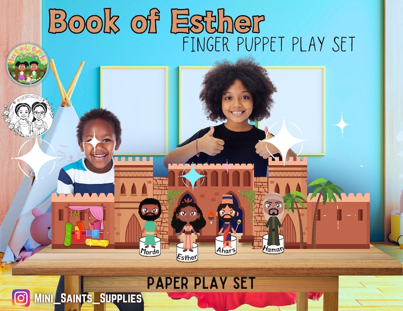 Esther Bible Kid Craft Bible Play Activity Book Purim Activity Sunday ...