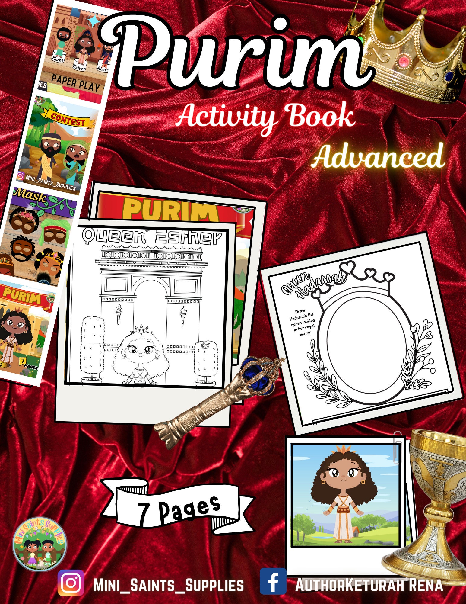 Queen Esther Bible Activity Book Book of Esther Purim Christian ...