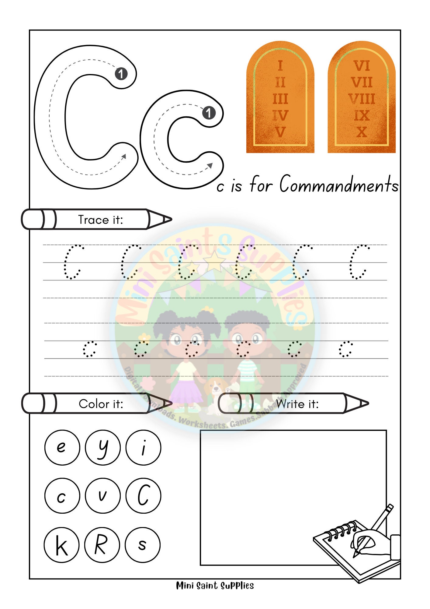 Bible ABC Christian Handwriting Practice Printable Instant Download ...
