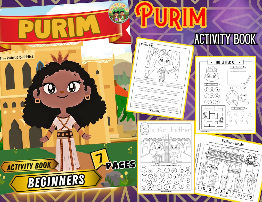 Book of Esther Bible Activity Book Purim Activity Sunday School ...