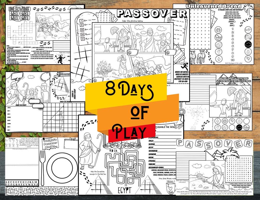 Passover Activity Placemat Worksheets Kids Activity Passover Seder ...
