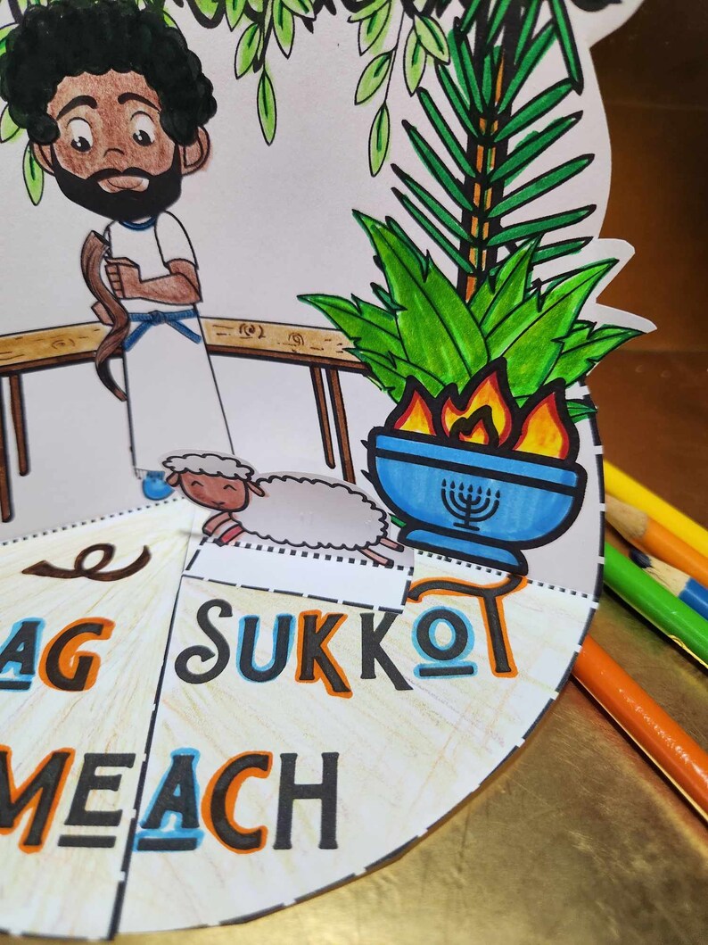 Feast of Tabernacle Coloring Activity Page Pop up Art, 3D Digital ...