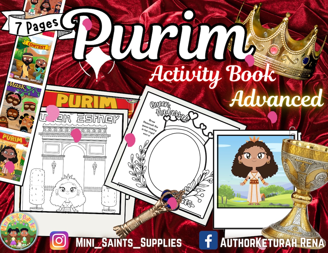 Queen Esther Bible Activity Book Book of Esther Purim Christian ...