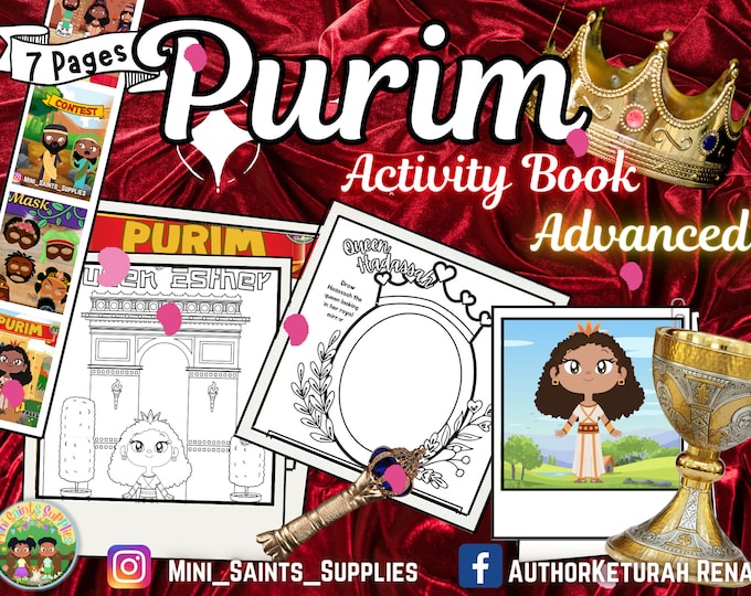 Queen Esther Bible Activity Book Book of Esther Purim Christian ...