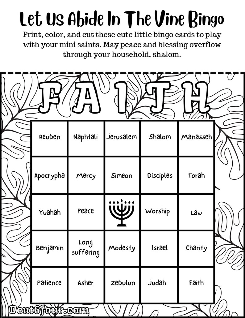 Bible Bingo Sunday School Printable Activity Bible Triva Bible Game ...