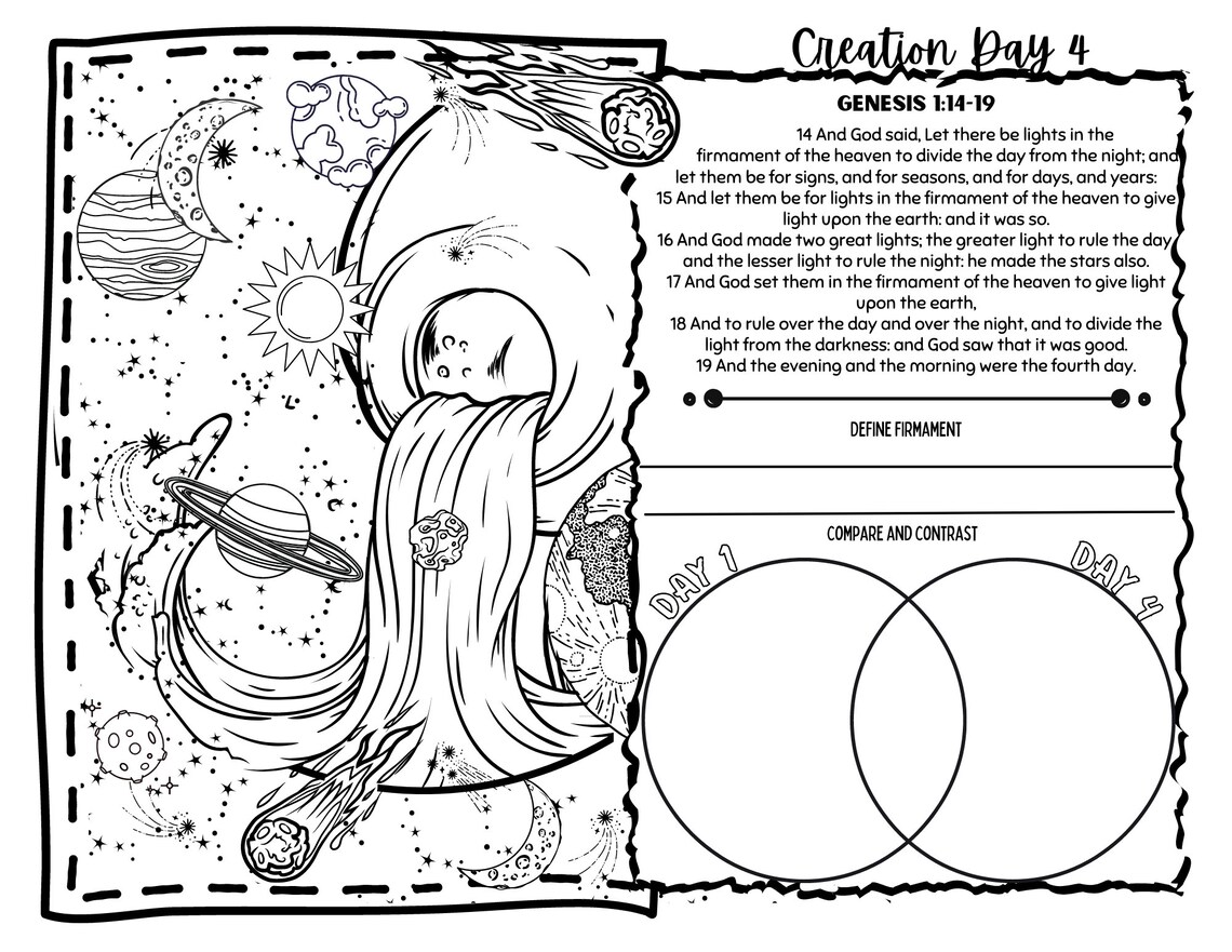 Genesis Creation Bible Worksheet, Lesson Plans, Printable Download ...