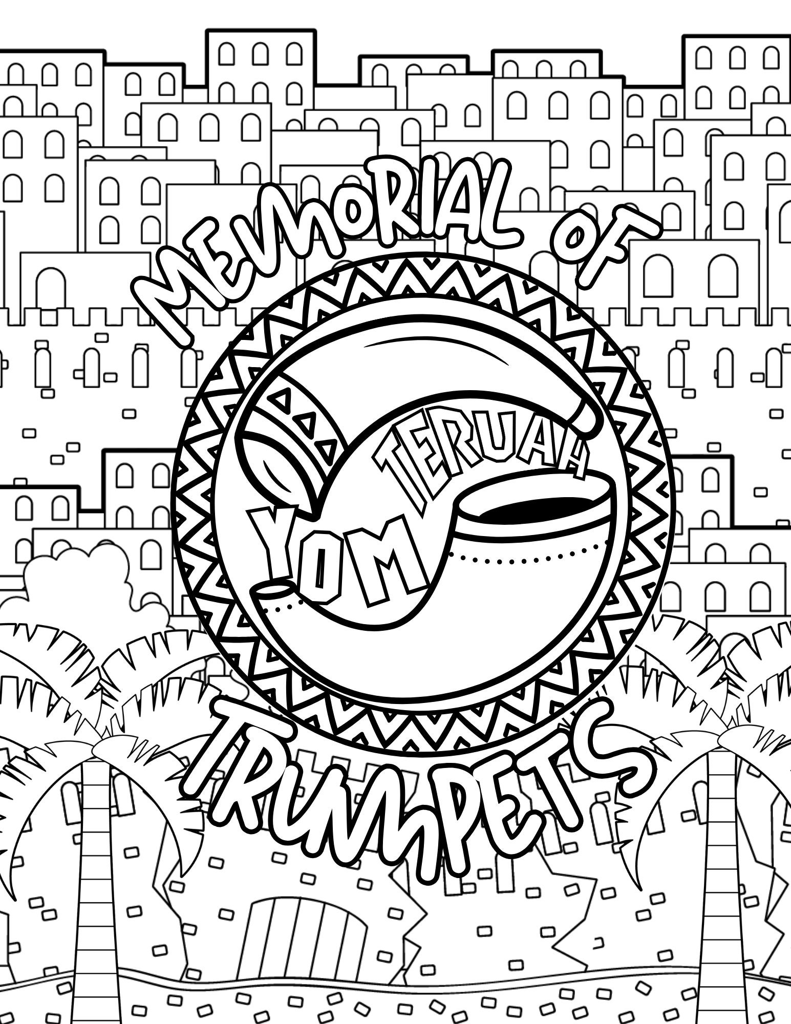 Memorial of Trumpets Yom Teruah Fall Feast Coloring Book Torah Digital ...
